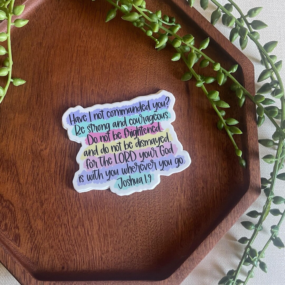 Joshua 1:9 | Bible Stickers | Bible Verse Stickers | Vinyl Stickers - Etsy