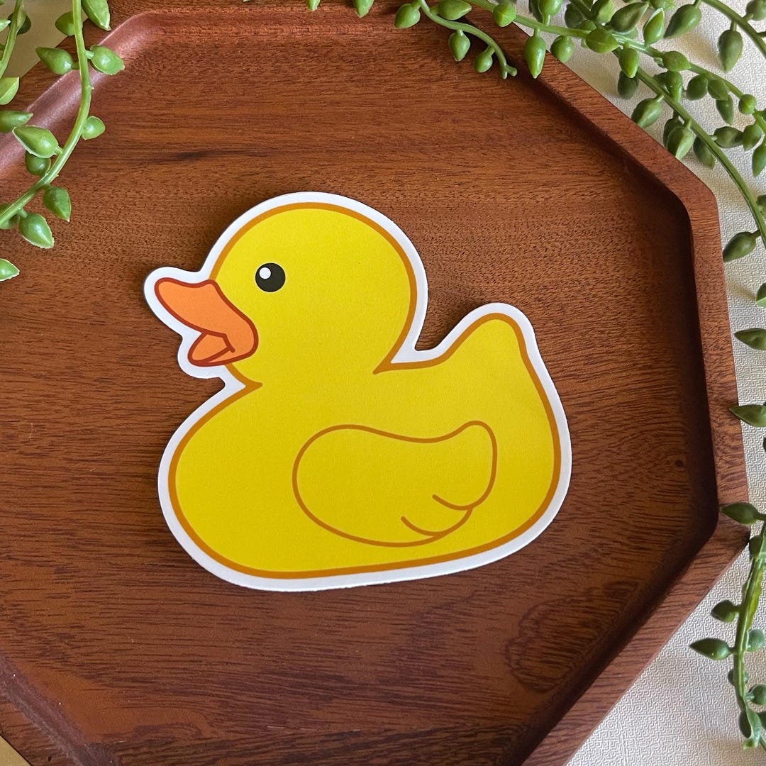 Rubber Duck Sticker | Yellow Duck Sticker | Cute Duck Sticker | Rubber ...