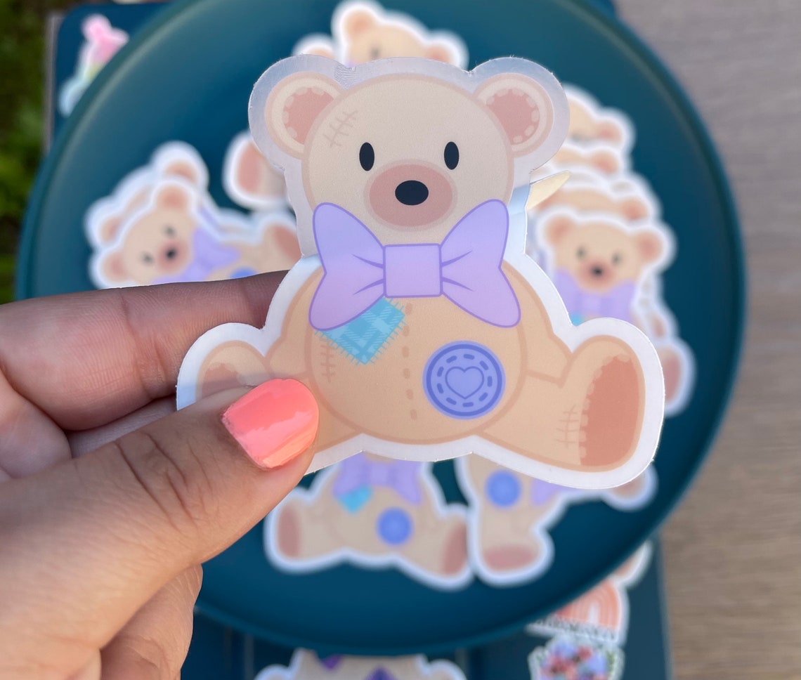 Teddy Bear Sticker Vinyl Stickers Laptop Stickers Teddy | Etsy