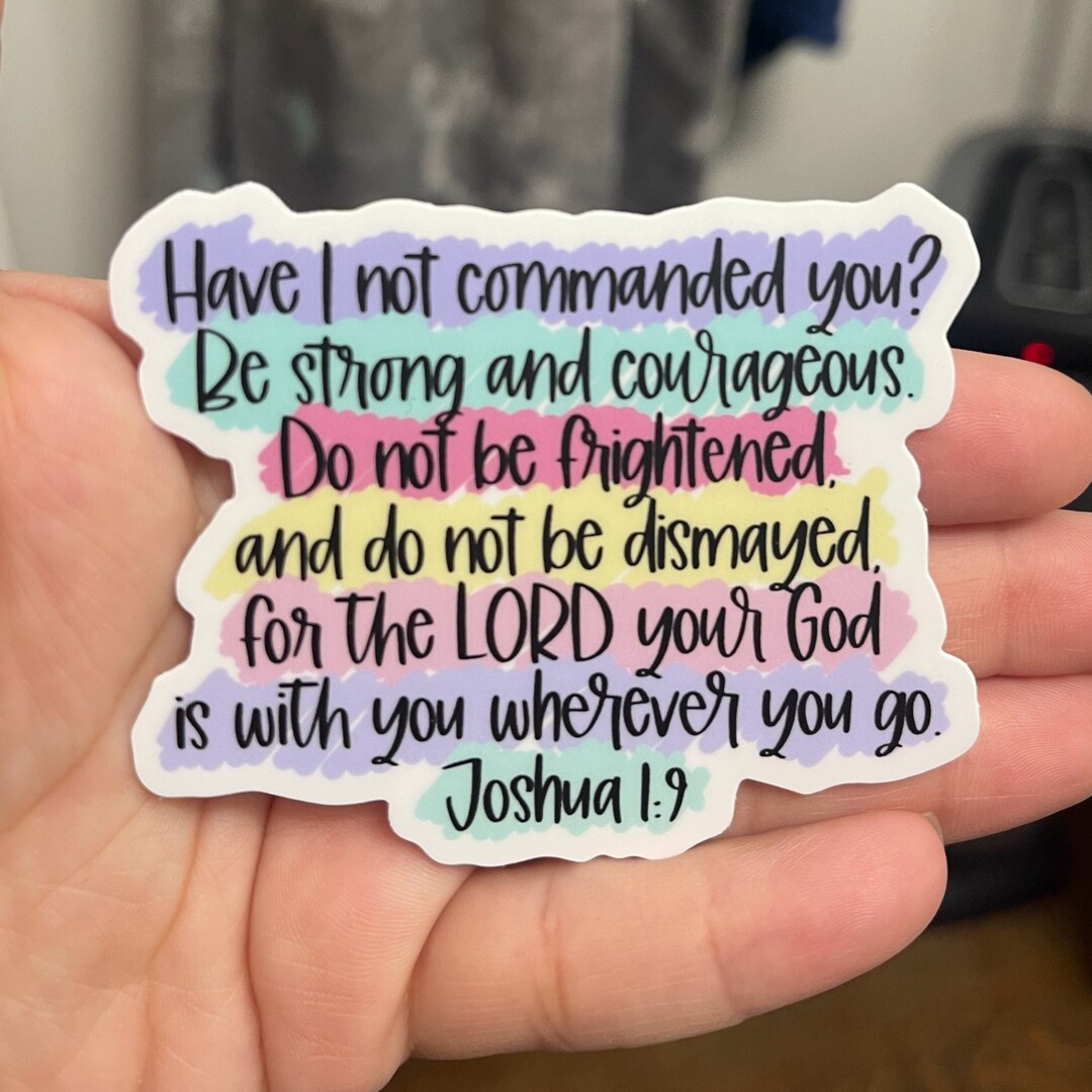 Joshua 1:9 | Bible Stickers | Bible Verse Stickers | Vinyl Stickers - Etsy