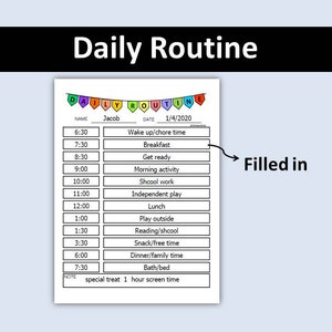 Daily Routine, Kids Daily Routine Daily Routine Printable, Chore Chart ...