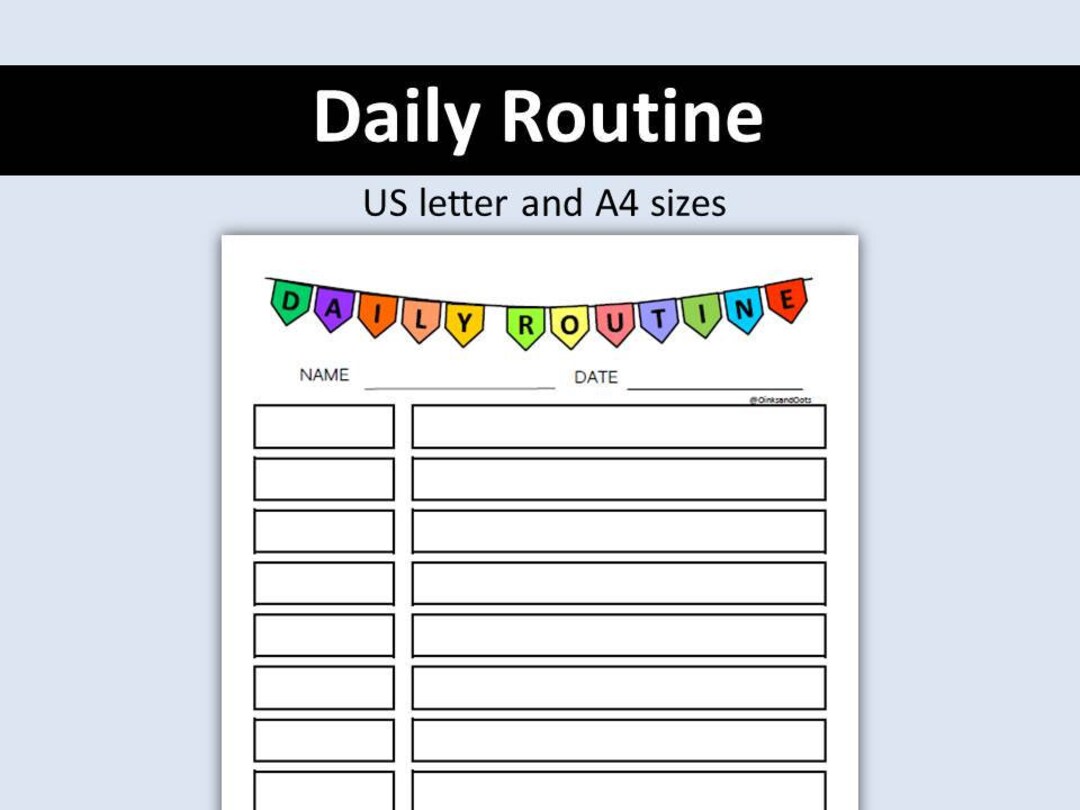 Daily Routine, Kids Daily Routine Daily Routine Printable, Chore Chart ...