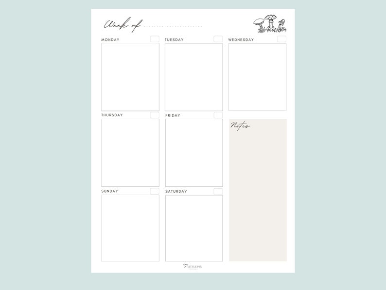 Vertical Weekly Planner Printable to Do List, Simple Planner, Instant ...