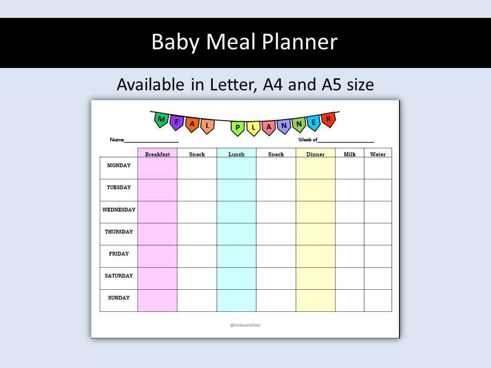 Baby Weaning Meal Plan, Baby Meal Planner, Baby Feeding, Weaning ...