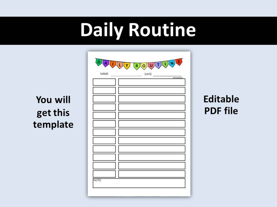 Daily Routine, Kids Daily Routine Daily Routine Printable, Chore Chart ...