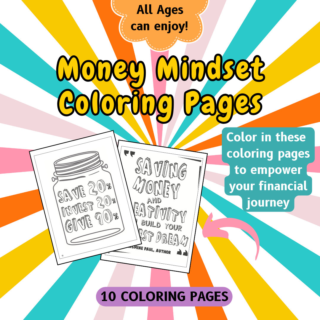 Money Mindset Coloring Pages | Kids Money Management | Coloring Sheets ...