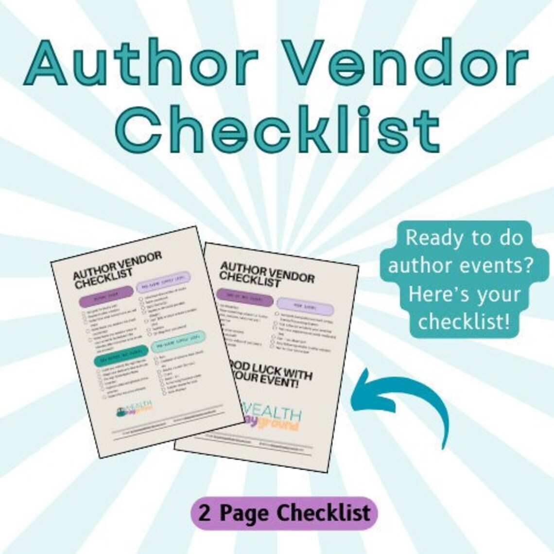 Vendor Checklist | Author Checklist | Book Checklist | Author Vendor ...
