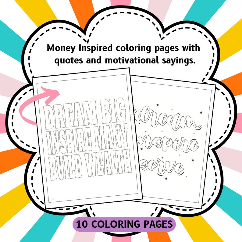 Money Mindset Coloring Pages | Kids Money Management | Coloring Sheets ...