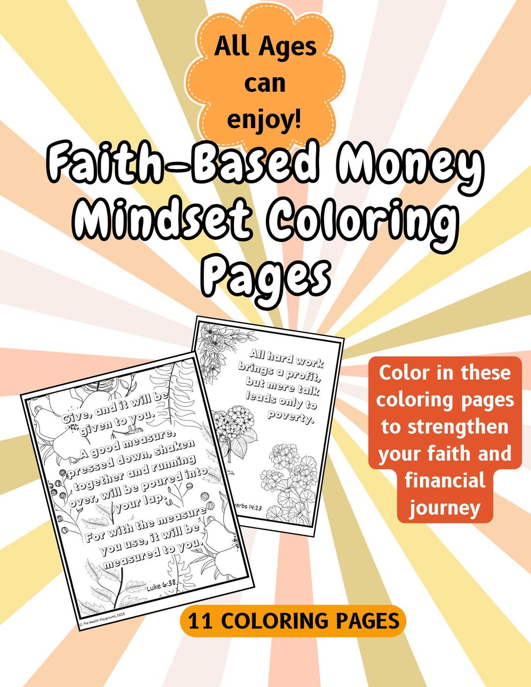 Faith-based Money Mindset Coloring Pages • 11 Printable Scripture ...