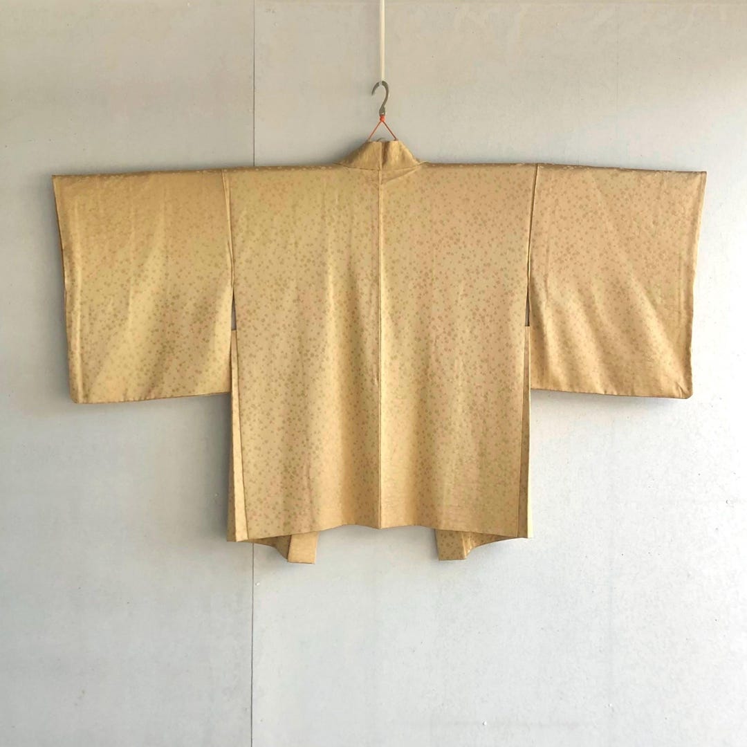 Japanese Vintage Silk Haori Kimono Jacket Yellow/gold Silk - Excellent ...