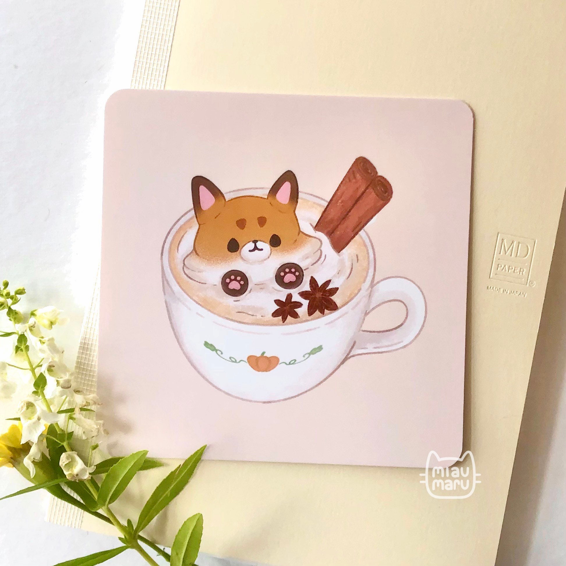 FFXIV Fox Kit Pumpkin Spice Latte Art Print 4.75 X 4.75 Inch - Etsy