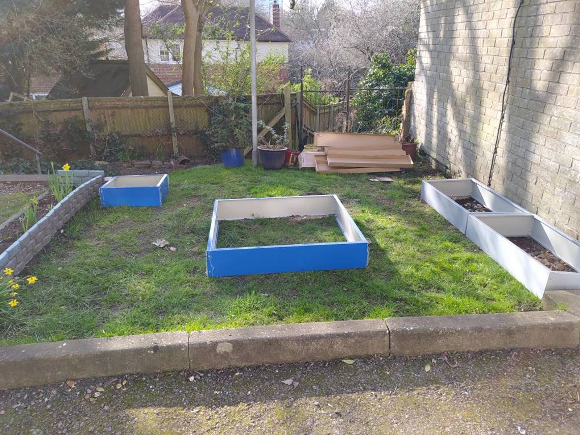 Blue Metal Garden Raised Bed kit 100cm x 50cm | Etsy