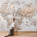 Kids Old Map Wallpaper Peel and Stick | Kids Vintage World Map Wall ...
