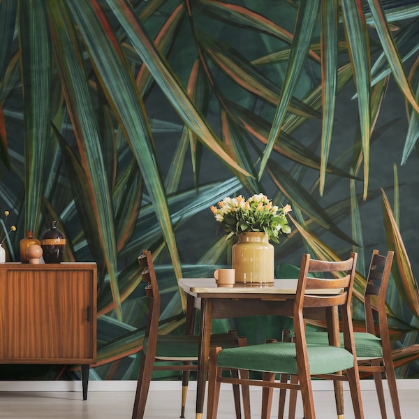 Palm Leaf Wall Mural - Etsy