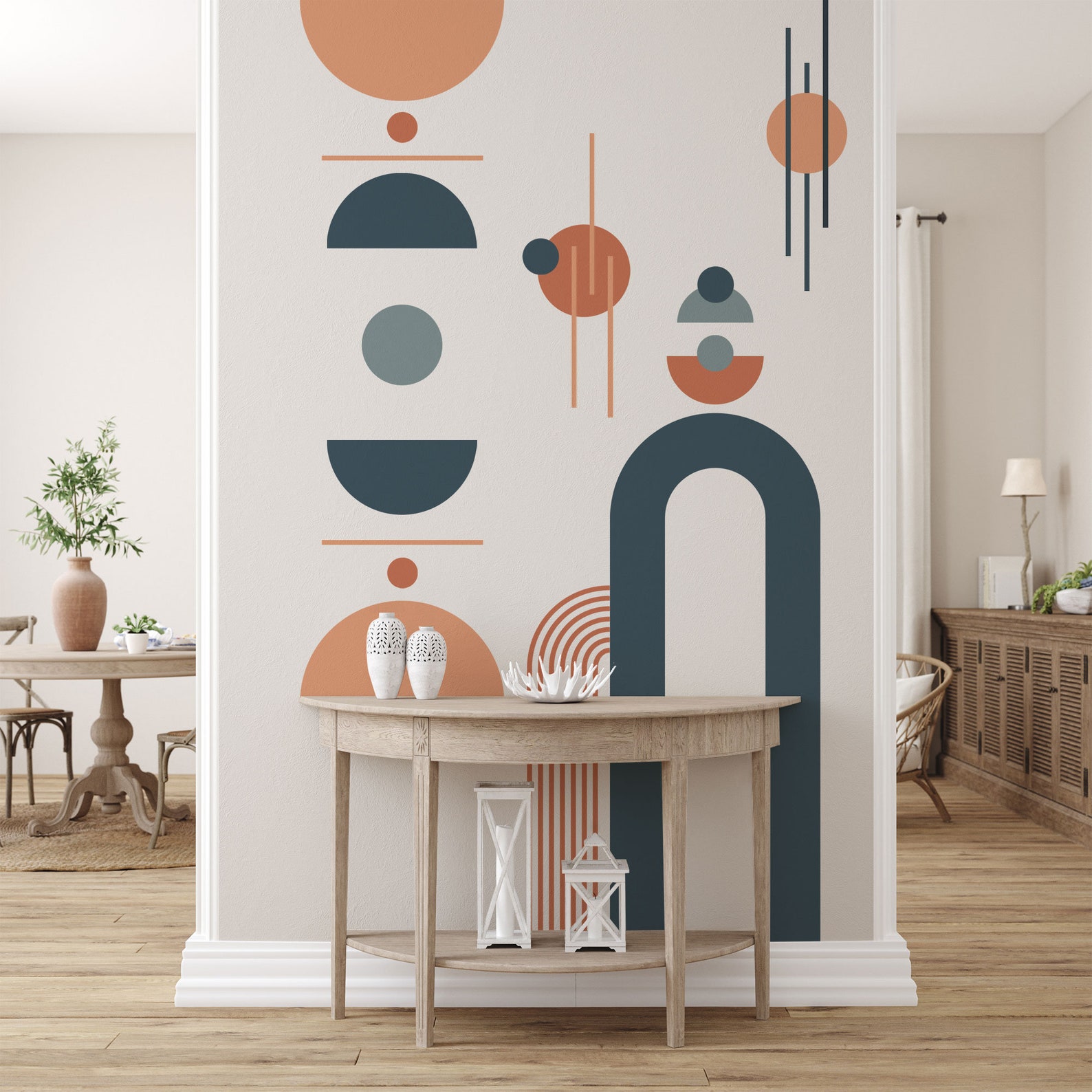 Geometric Wall Decal Half Arches Wall Sticker Abstract Shape | Etsy