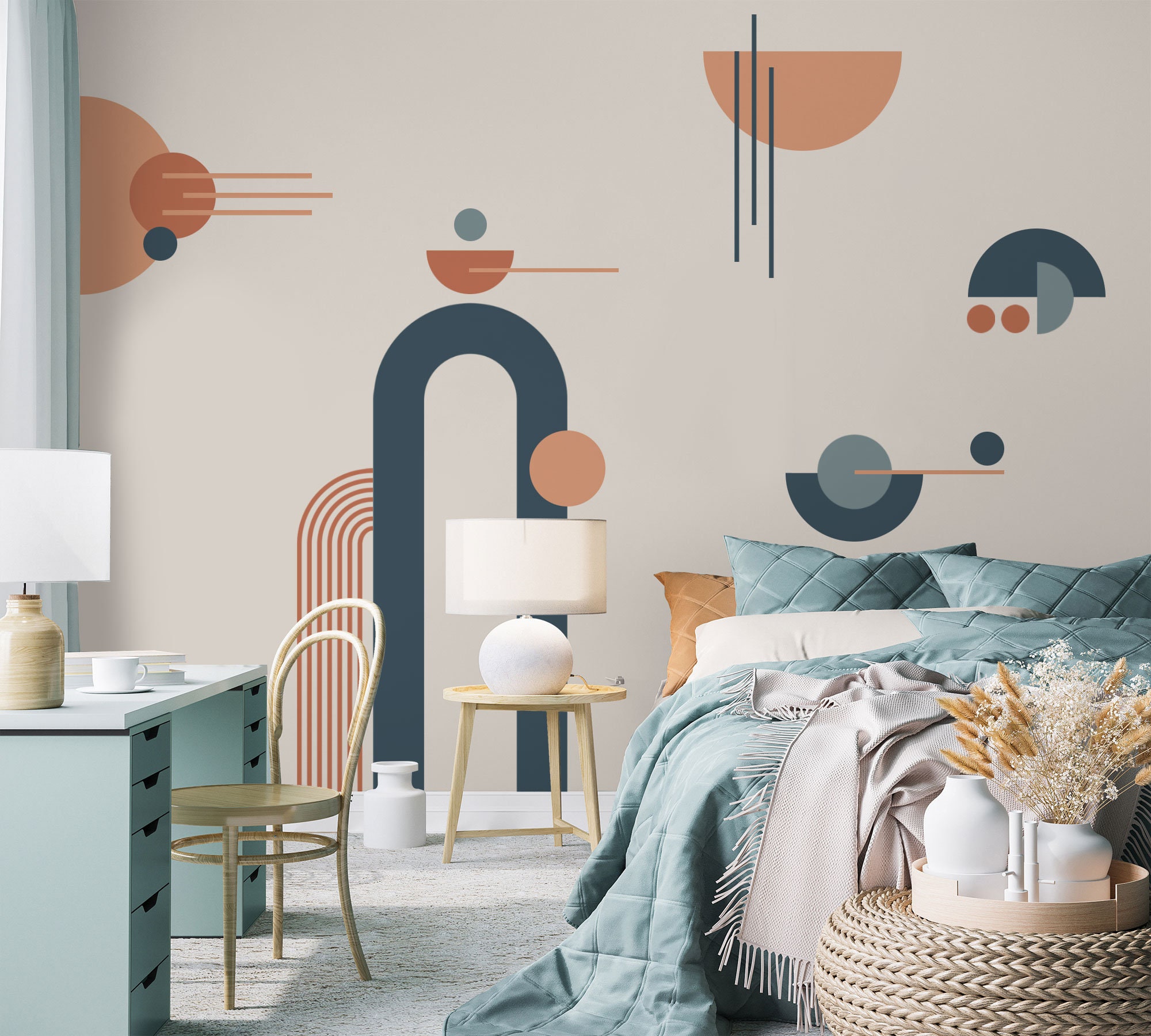 Geometric Wall Decal Half Arches Wall Sticker Abstract Shape - Etsy