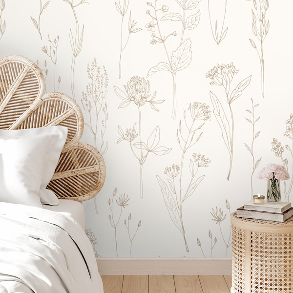 Wild Flower Wallpaper - Etsy