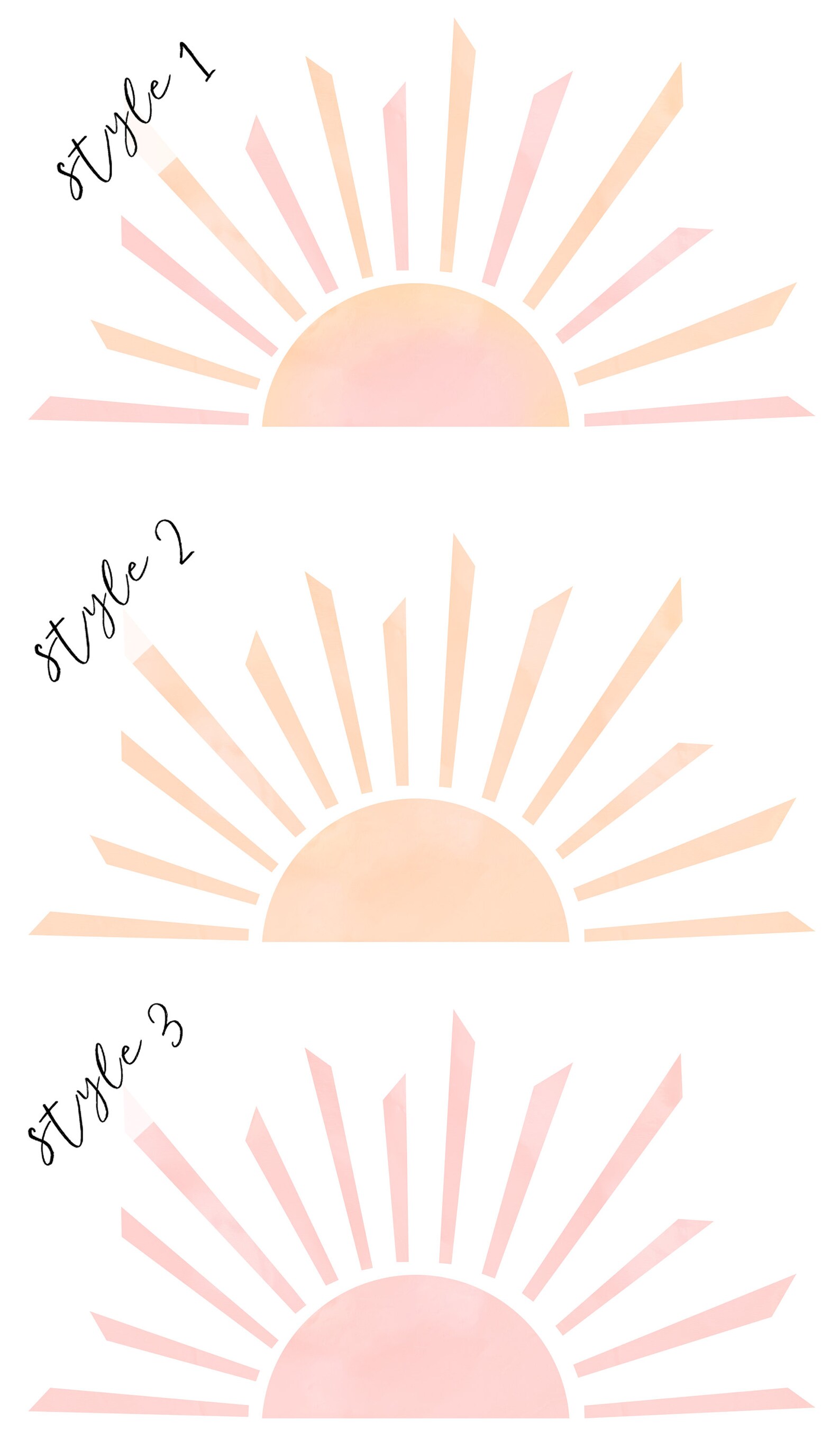 Half Sun Wall Decal Kids Soft Sun Wall Sticker Nursery - Etsy