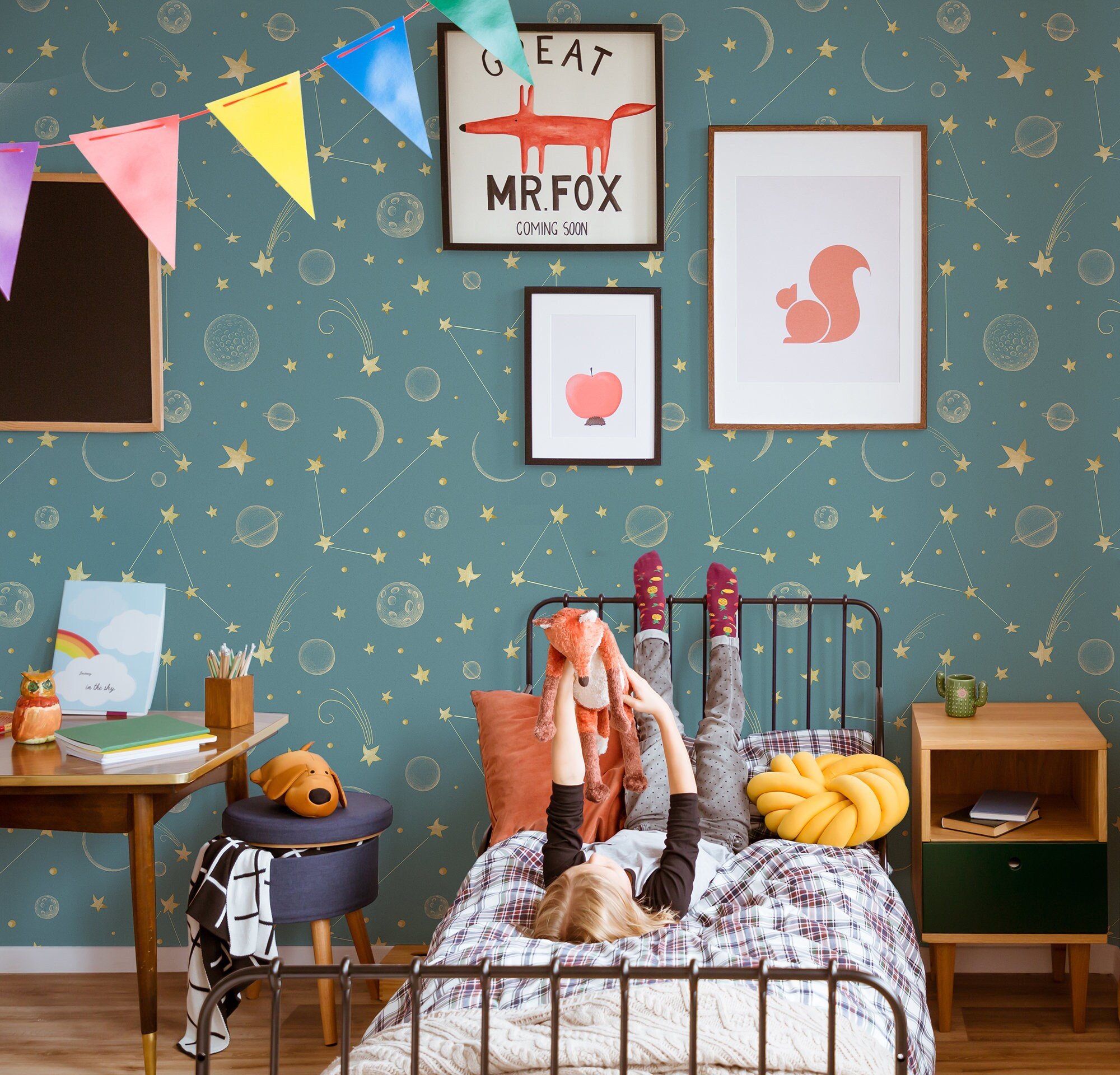 Watercolor Star Wallpaper | Cute Constellation Stars Wall Mural ...