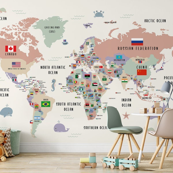 World Map Decor - Etsy