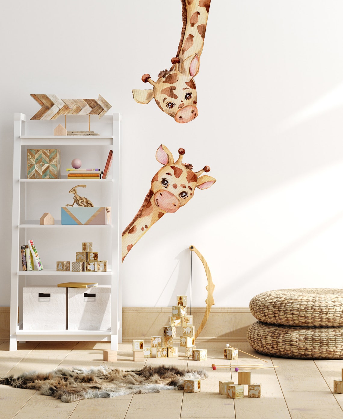 Kids Wall Decal Peel and Stick Cute Giraffe Baby Wall | Etsy