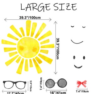 Sun Wall Decal Peel and Stick | Kids Yellow Sunshine Wall Sticker ...