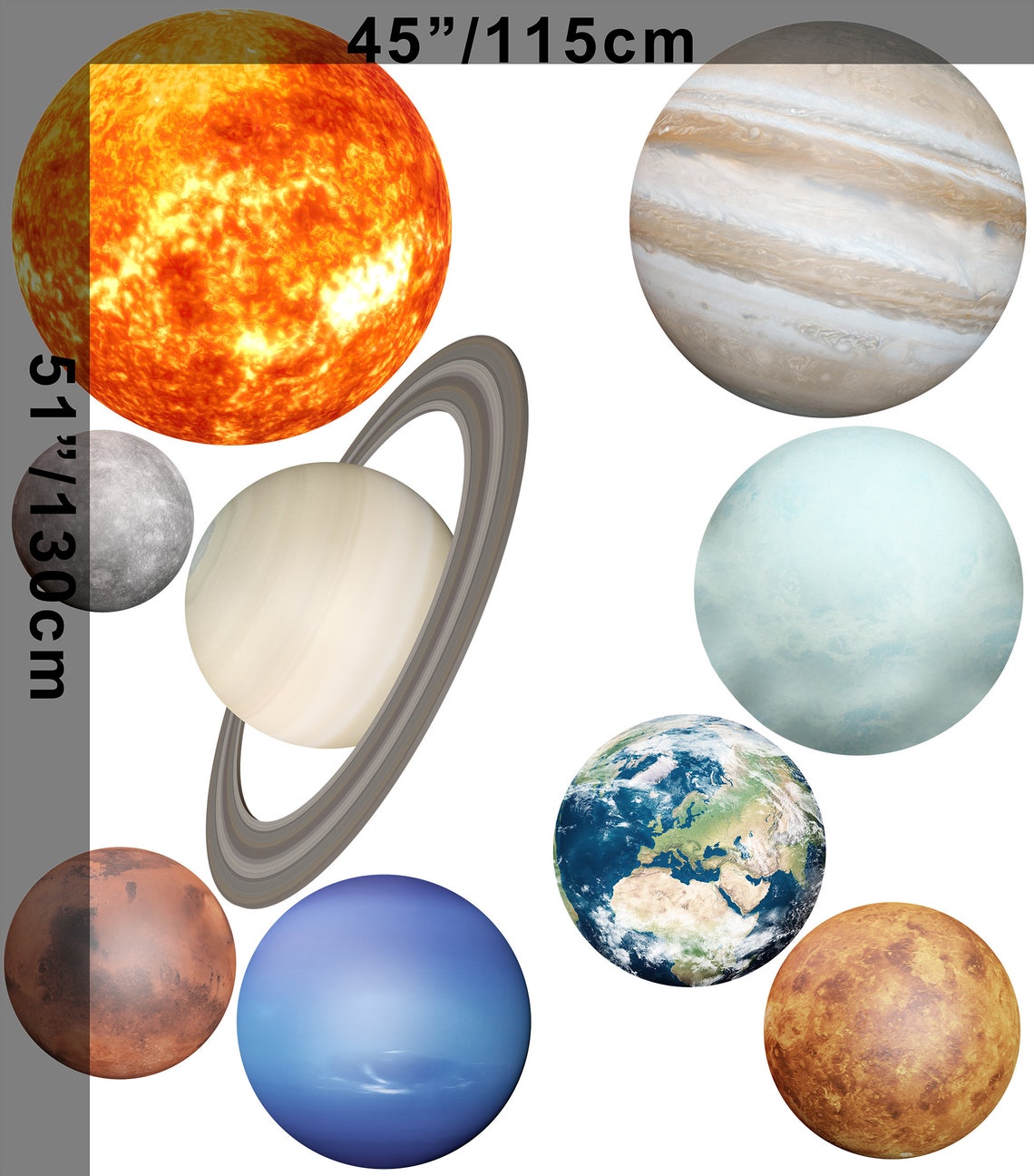 Planets Wall Decal Solar System Wall Sticker - Etsy