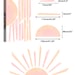 Half Sun Wall Decal | Kids Soft Sun Wall Sticker | Nursery Watercolor ...