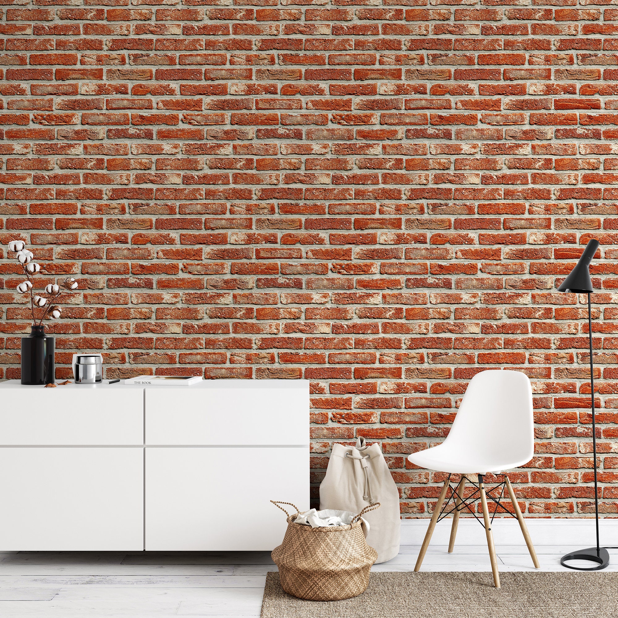 Red Brick Wallpaper Vintage Brick Wall Mural Industrial - Etsy Australia