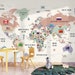 Buy Kids Map Wallpaper Cute World Map With Country Flags Wall Mural ...