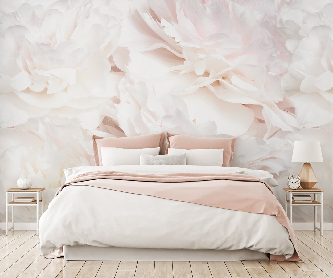 Bright Peony Wallpaper Peel And Stick Light Peony Floral Art Wall Mural