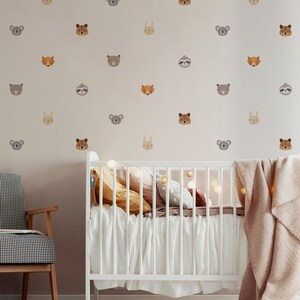 Kids Wall Decal Cute Little Safari Animal Wall Sticker Nursery Forest ...