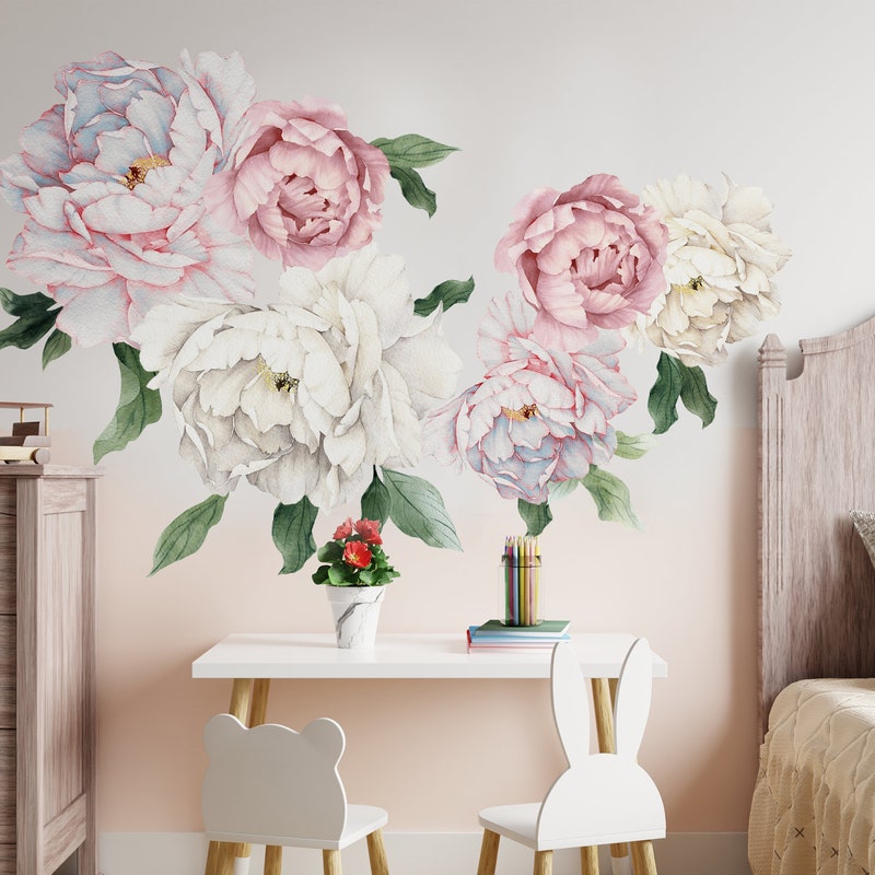 Peony Wall Decal - Etsy