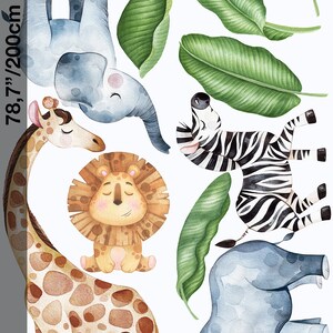 Safari Wall Decal Peel and Stick | Kids Wall Decal | Giraffe Zebra Lion ...