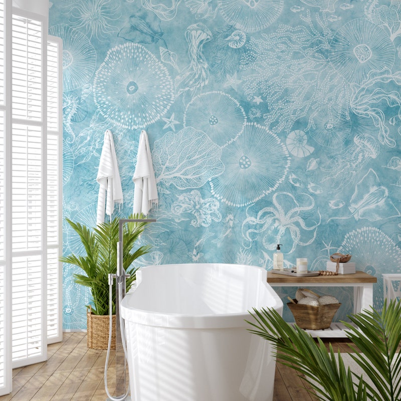 Aqua Wallpaper - Etsy