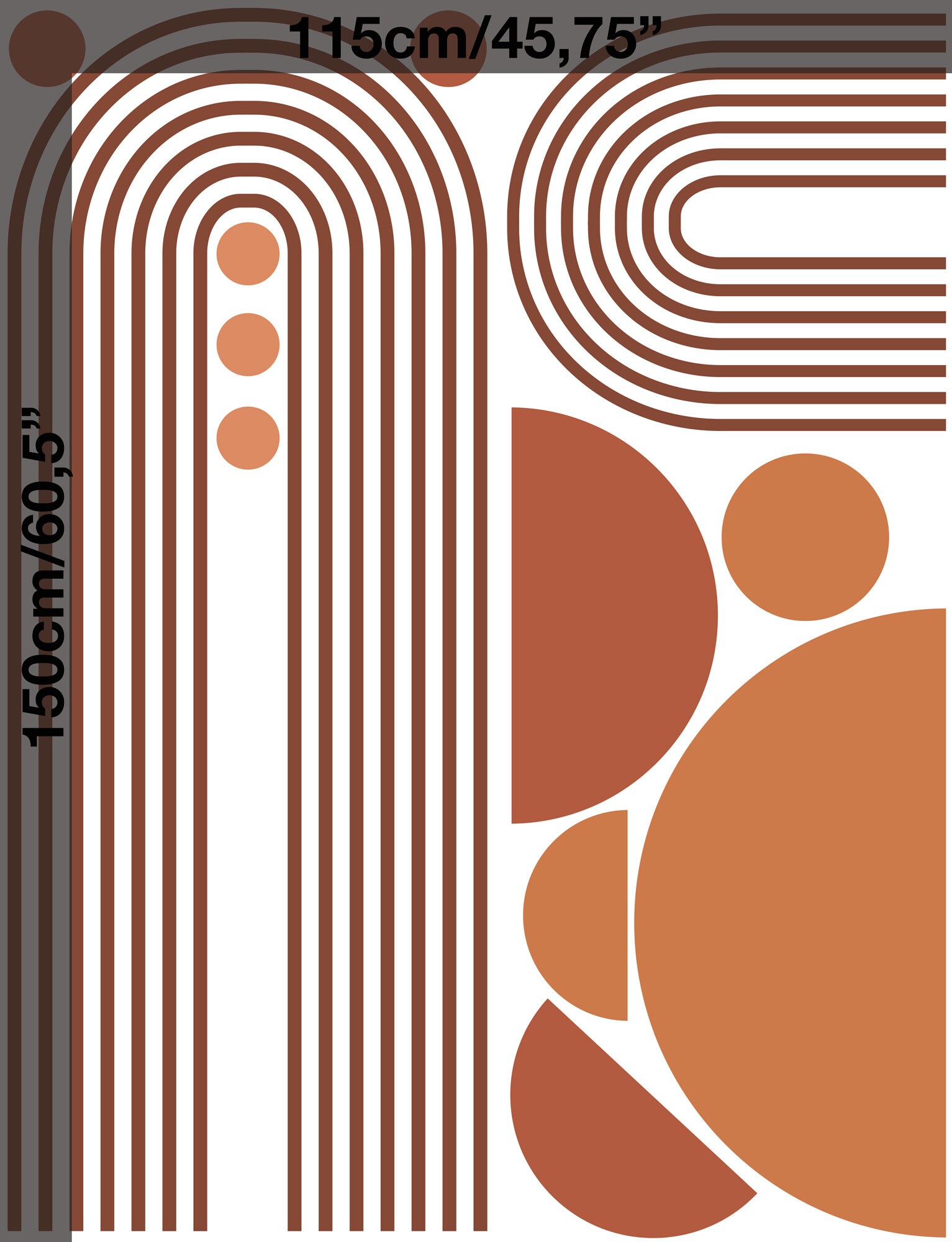 Arch Wall Decal Abstract Shape and Line Art Wall Sticker - Etsy Australia