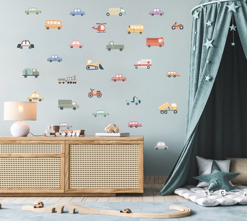Kids Transport Wall Decal Cute Vehicle Wall Sticker - Etsy
