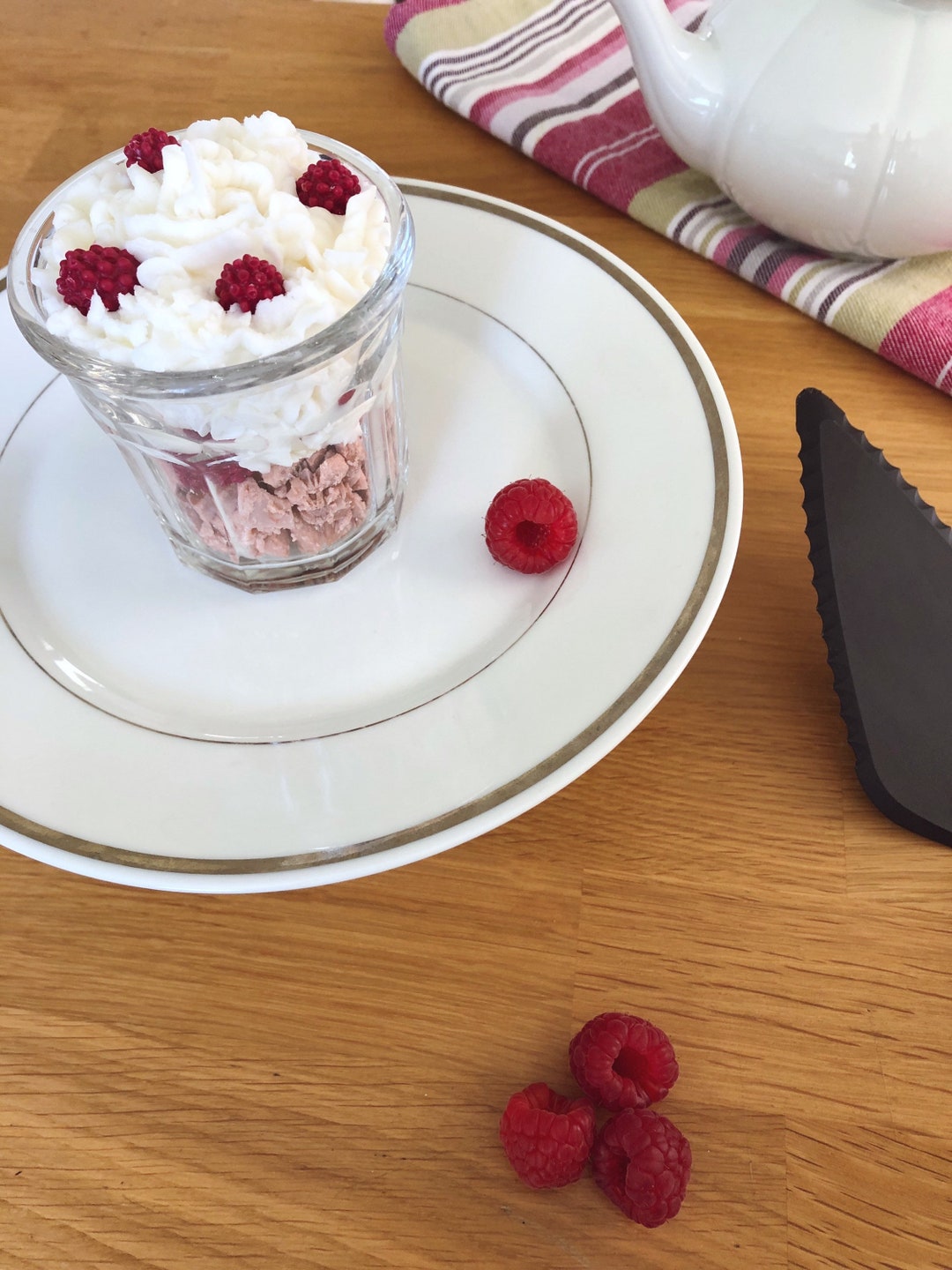 Gourmet Raspberry Verrine Candle, Red Fruit Verrine, Mini Candle, Glass ...