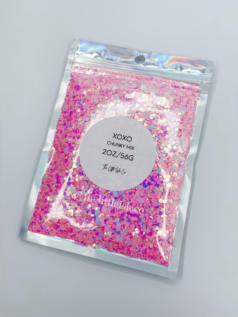 Chunky Glitter Mix | 'xoxo' | 2oz/56g Pack | Premium Quality Glitter ...