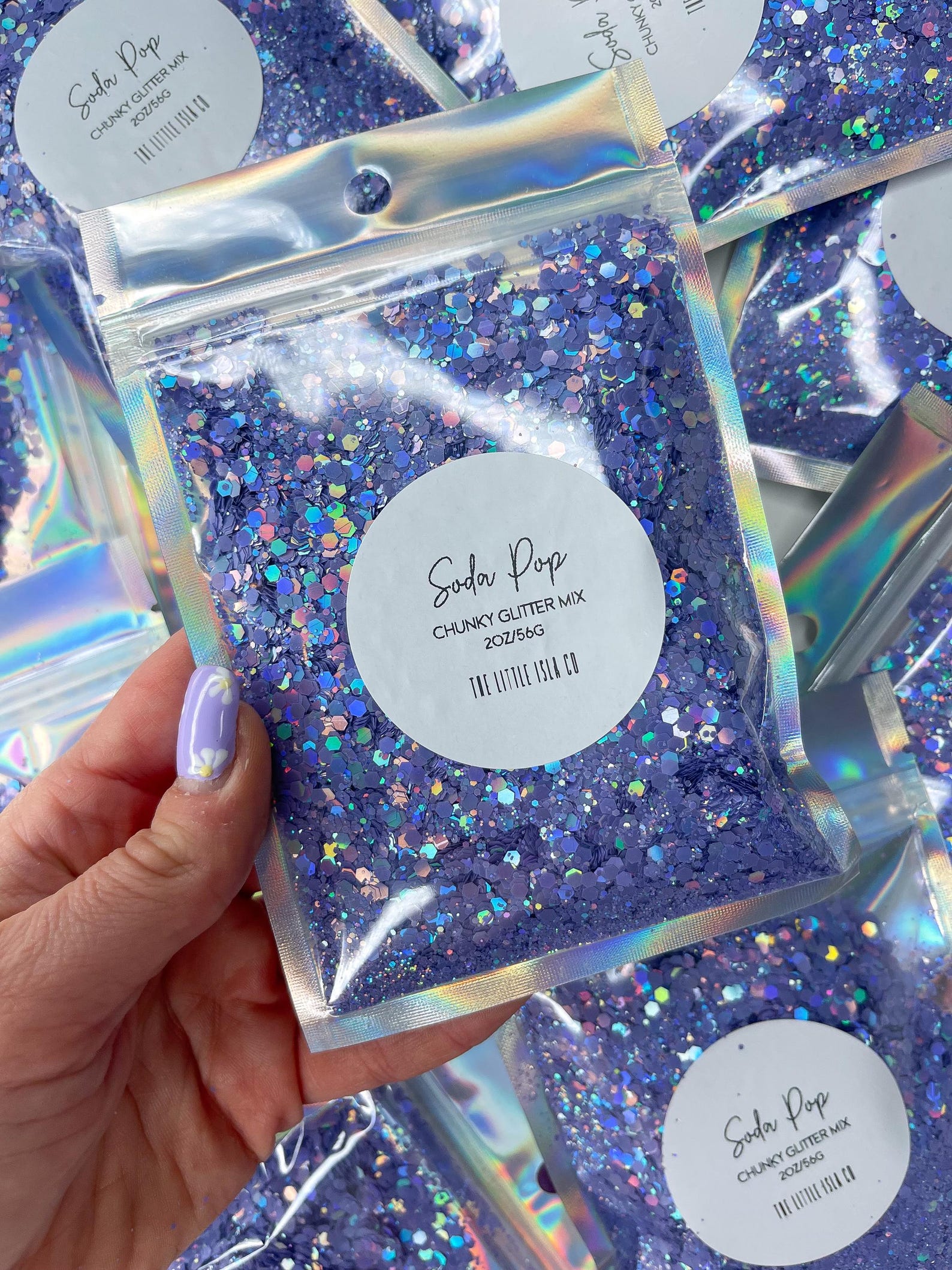 Chunky Glitter Mix - ‘soda Pop’ Holographic Lilac Purple Glitter for ...