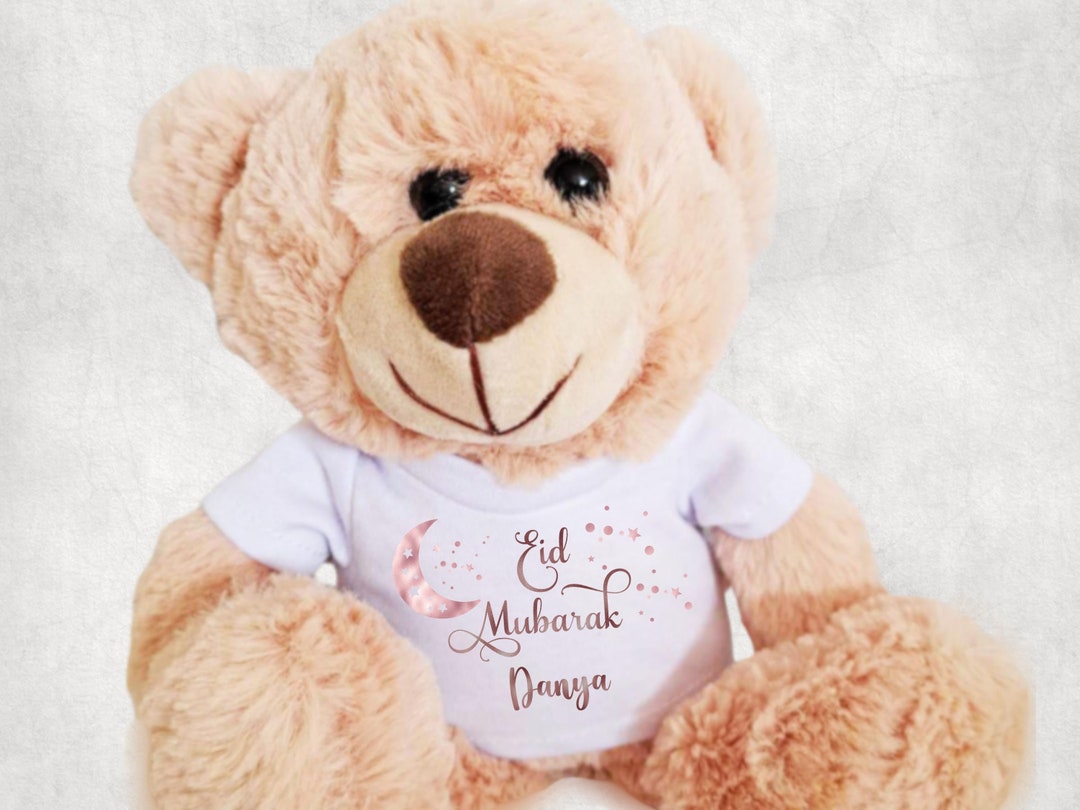 Personalised Kids Islamic Teddy Bear, Eid Mubarak Teddy Bear, Soft Toy ...