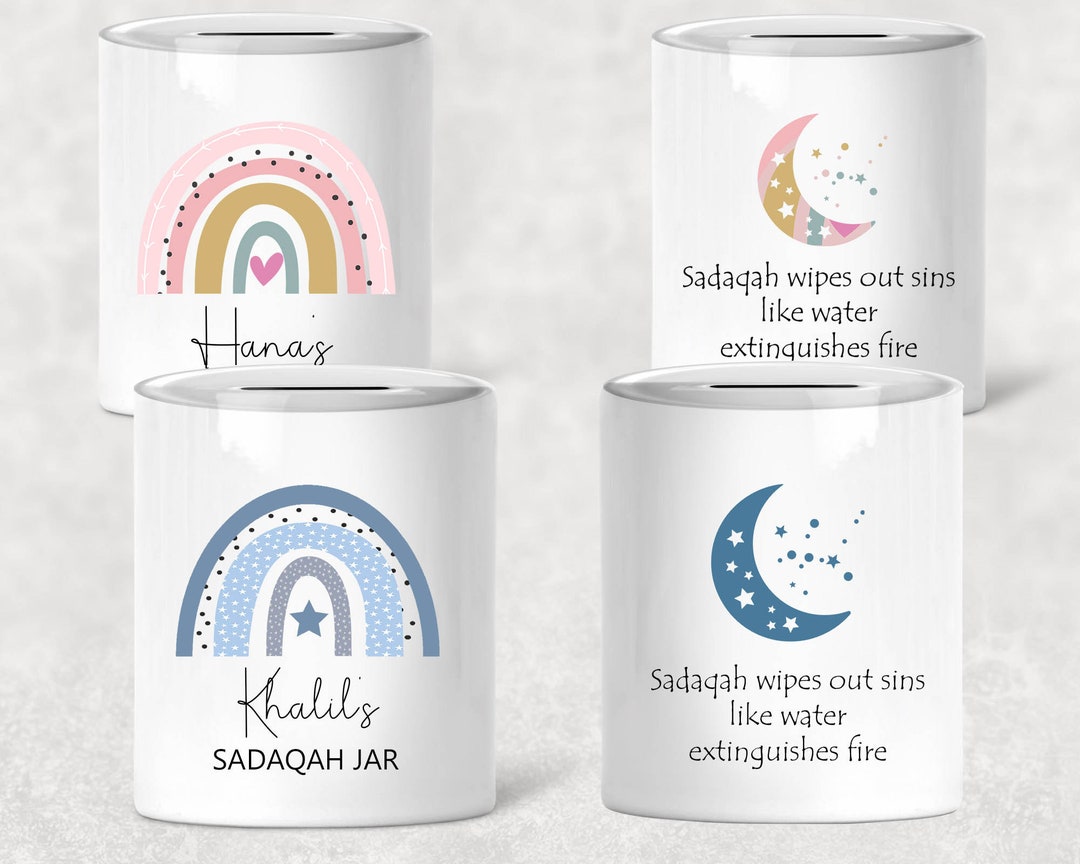 Personalised Rainbow Money Jar, Money Box, Savings Box, Eid Gifts ...