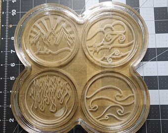 4 Elements Cookie Cutter Cookie Stamp Cookie Embosser Cookie Fondant ...