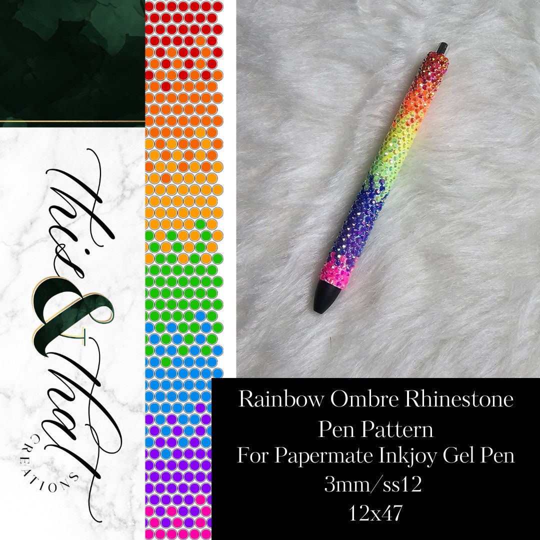 Rainbow Ombre Rhinestone Pen Pattern Digital Download - Etsy