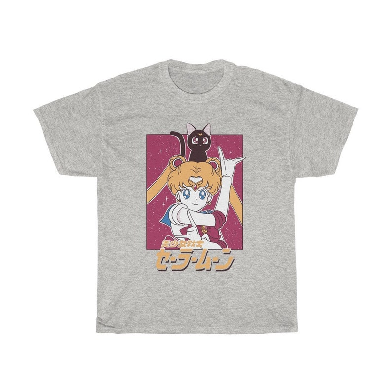 Sailor Moon And Luna Aesthetic Anime Shirt Harajuku Kawaii Etsy