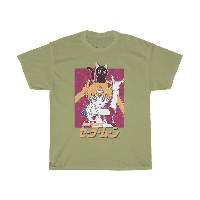 Sailor Moon And Luna Aesthetic Anime Shirt Harajuku Kawaii Etsy