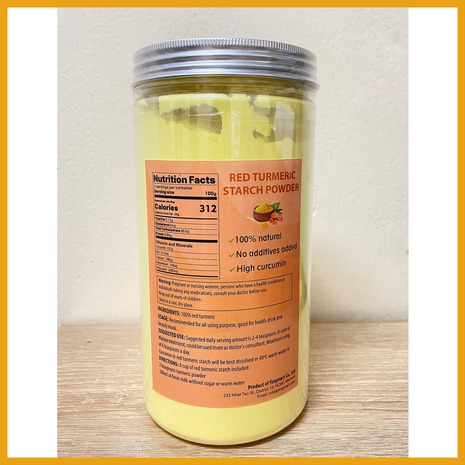 Yingmart 17.63oz (1.1lbs) Turmeric Starch Powder | 100% Pure Medicinal ...