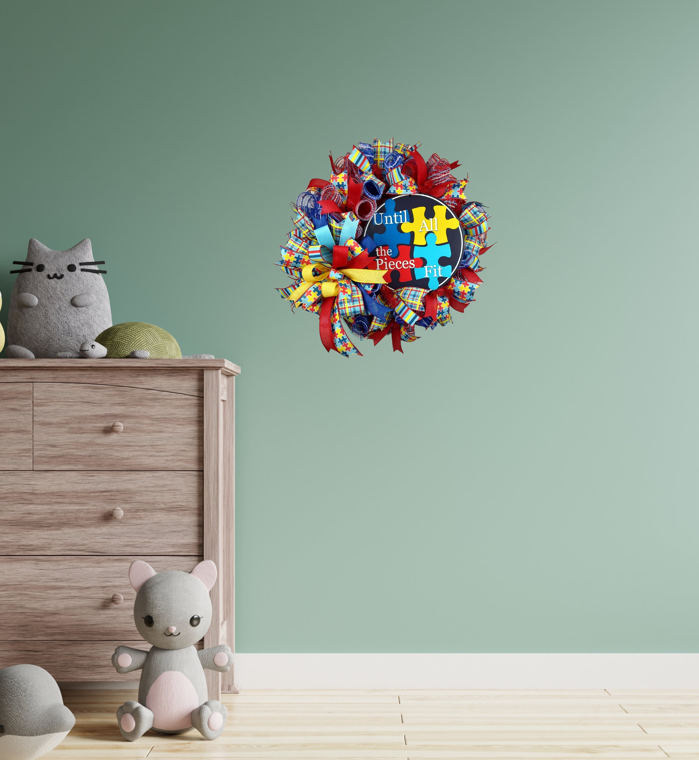 Autism Awareness Wreath for Front Door, Kid's Room, Classroom, Autism ...