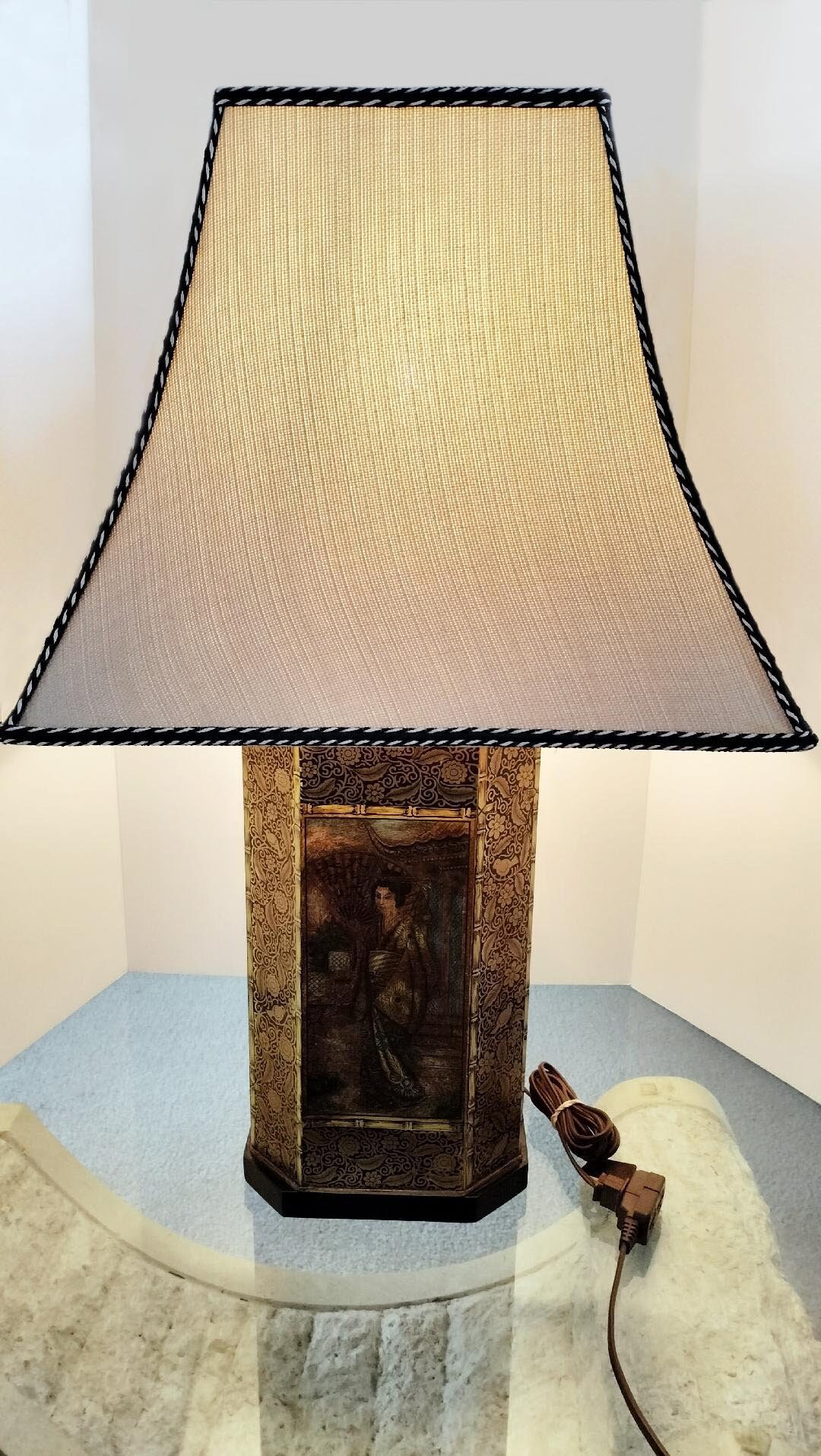 Beautiful Vintage Chapman Asian Chinoiserie Tea Tin Lamp With New Shade ...