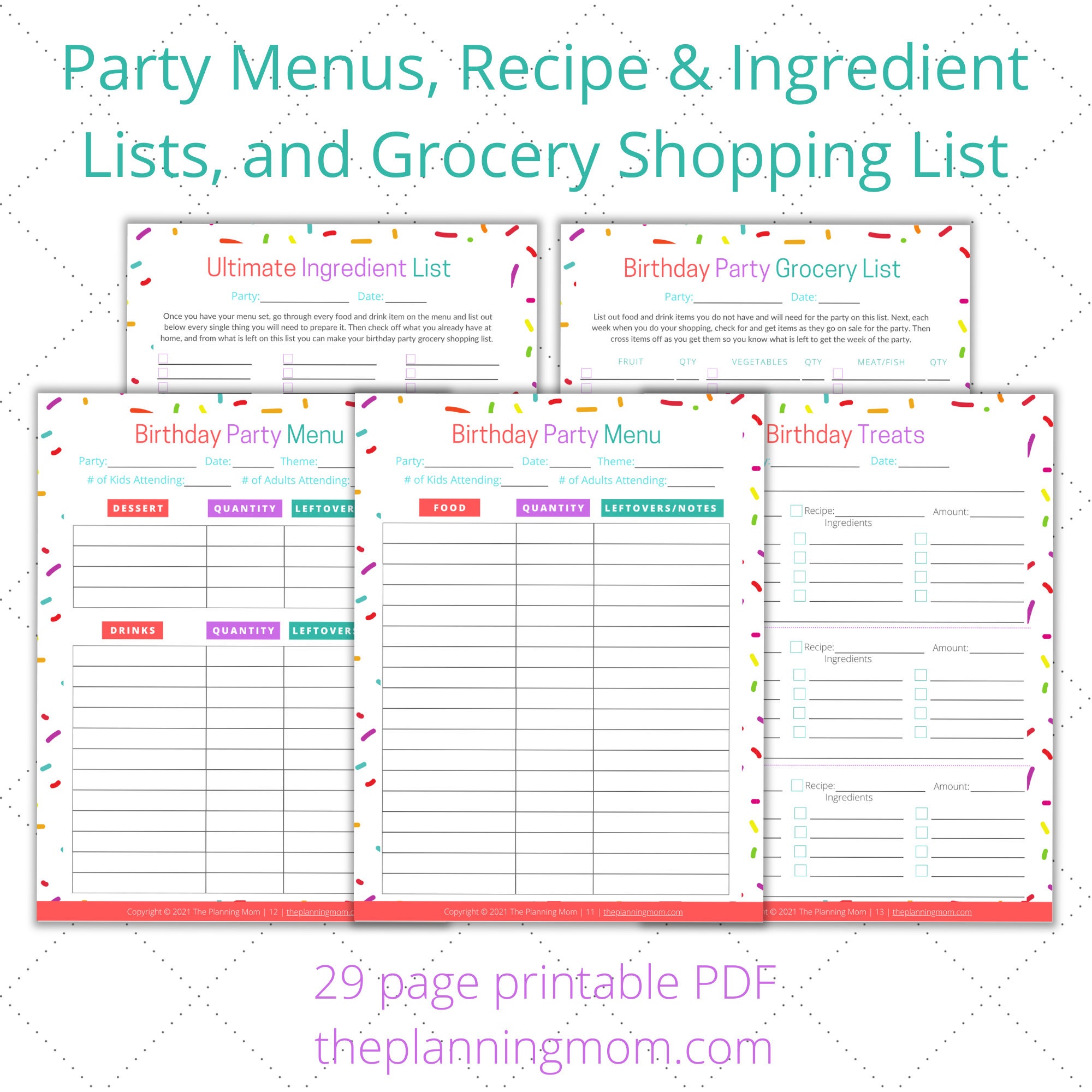 Birthday Party Planner, Birthday Party Checklist, Birthday Party ...